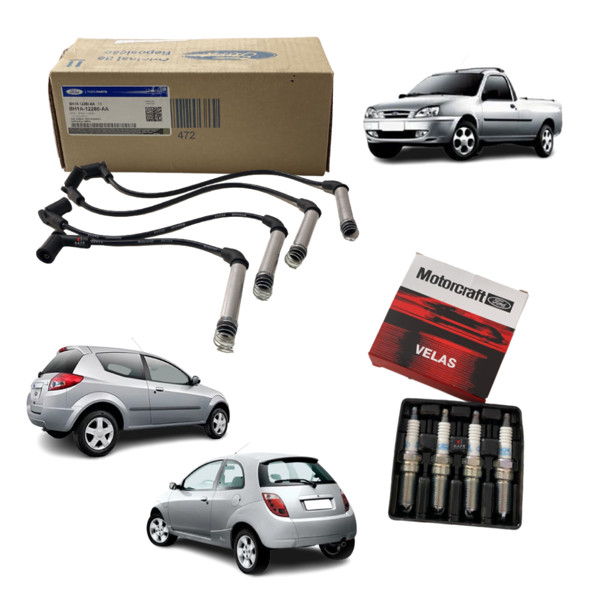 Kit C/ Jogo Cabos E Velas Ignição Ford Ka E Courier Original - Rafe ...