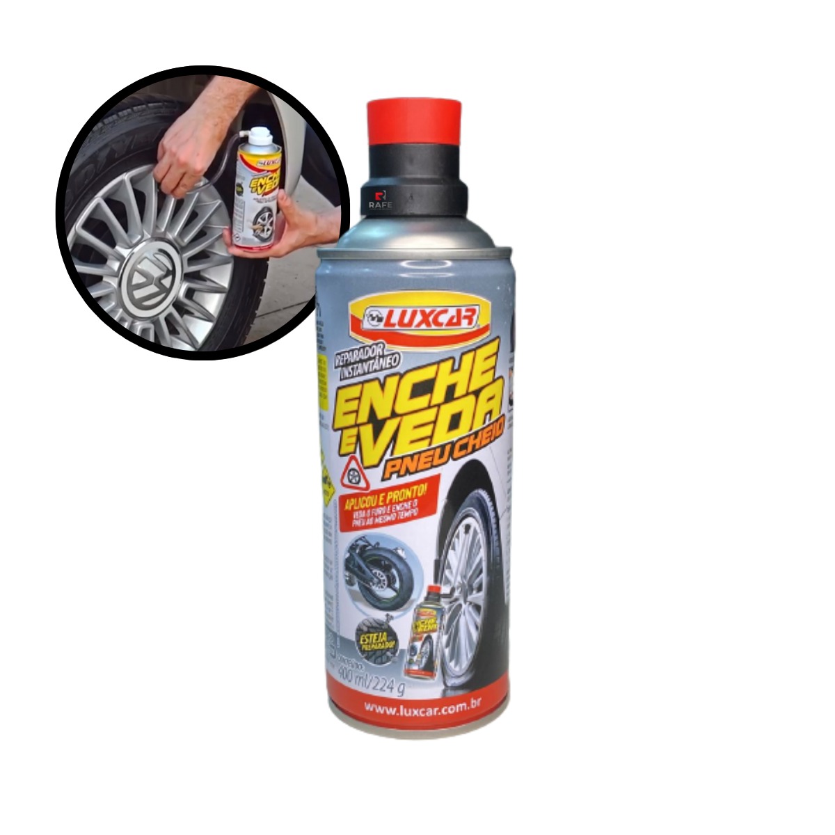 Spray Reparador Instantâneo Pneu Enche E Veda – Luxcar | Rafe Auto Peças